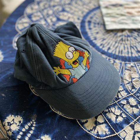 Vintage The Simpsons Hat Unisex Blue Depop