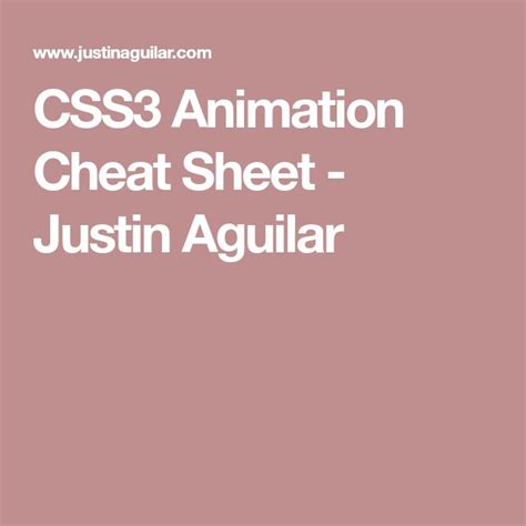 Css3 Animation Cheat Sheet Justin Aguilar Cheat Sheets Css