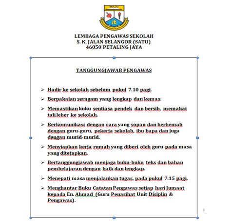 Tugas Pengawas Sekolah Homecare