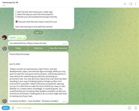 Get Instant Horoscopes On Telegram Meet Our Horoscope For All Bot