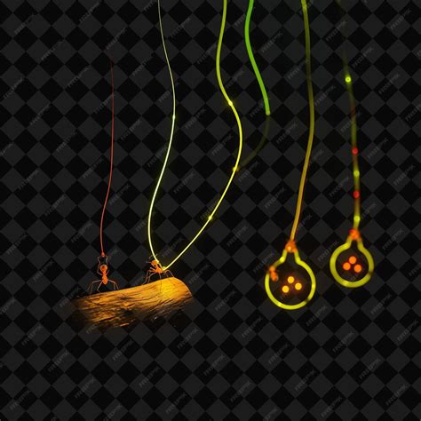 Decorative String Jungle Ants And Logs Neon Trails Crawl Along The String The Quiet Hum Of The