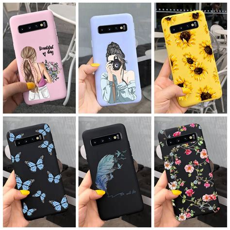 Samsung Galaxy S10 S10 Beautiful Girl Sunflower Pattern Phone Case