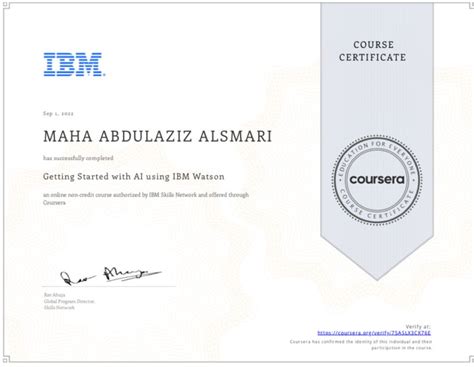 Maha Alsmari On Linkedin Coursera Ibm Ai Watson