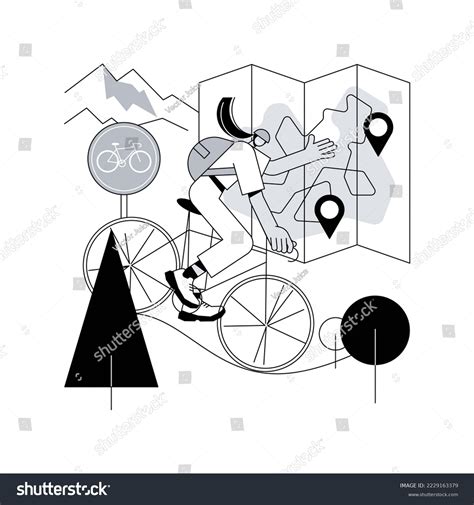 Bike Paths Network Abstract Concept Vector Stock Vector Royalty Free