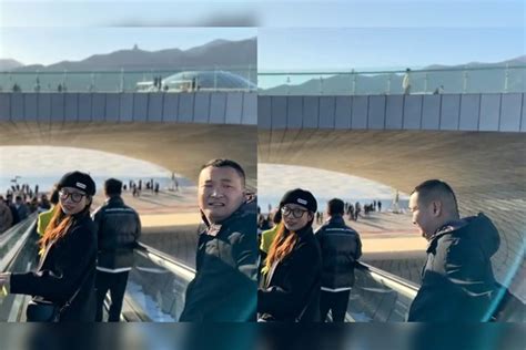 女生拍照朋友指导动作，陌生大哥会错意，最后尴尬的表情亮了
