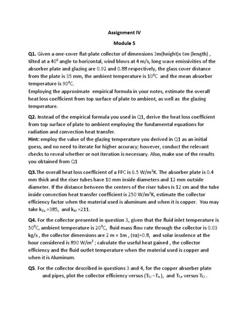 Assignment Iv Version 1 Download Free Pdf Heat Transfer Nature