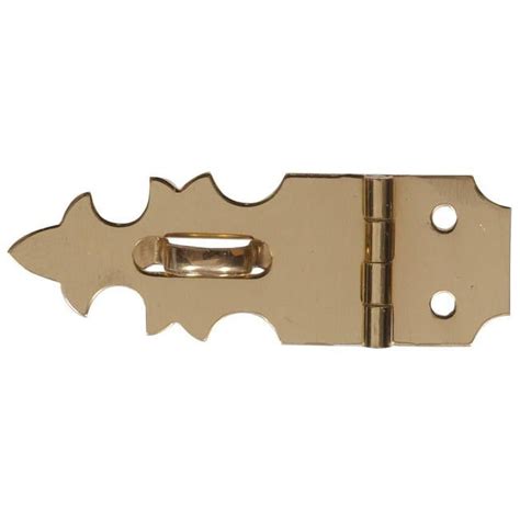 Carded Decorative Hasp Hinges Solid And Brite Brass 0625 In
