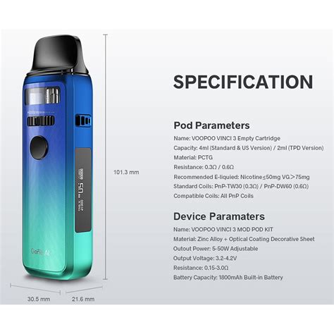 VOOPOO VINCI 3 Mod Pod Kit 1800mAh 4ml Lebanon Vape Zone