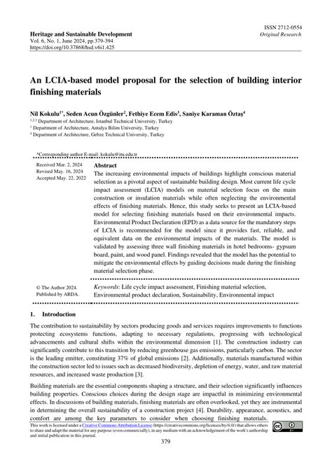 PDF An LCIA Based Model Proposal For The Selection Of Building