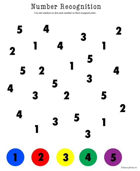 Number Recognition Preschool Preschool Number Worksheets Teaching