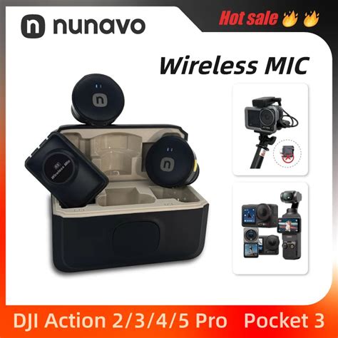 Wireless Microphone Mic For Dji Osmo Action 5 Pro234 Camera Pocket3