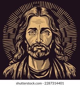 Jesus Christ Graphic Portrait Hand Drawing Stock Vector Royalty Free Shutterstock