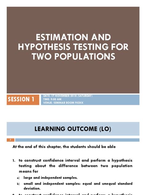 Week 1 Estimation And Hypothesis Testing Pdf Confidence Interval Statistical Inference