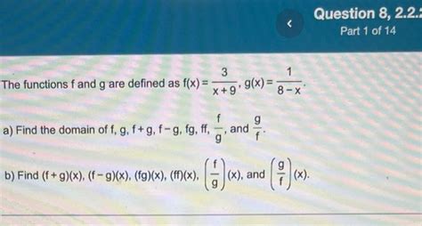 Solved The Functions F And G Are Defined As