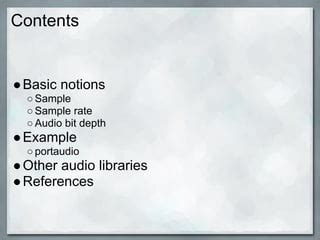 Basic Audio Programming PPT