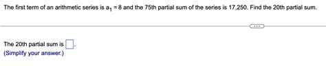 Solved The First Term Of An Arithmetic Series Is A And Chegg