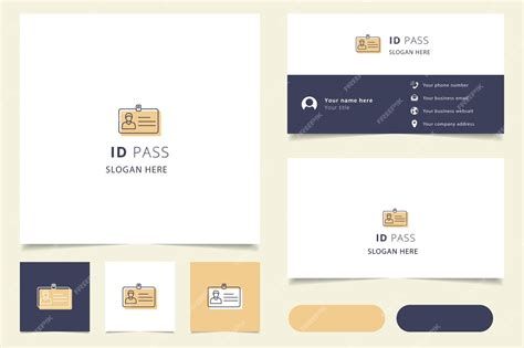 Premium Vector Id Pass Logo Design With Editable Slogan Branding Book And