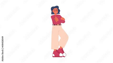 Arms Crossed Young Adult Woman 2d Character Animation Confident Female