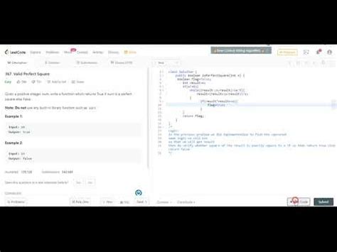Valid Perfect Square Leetcode Java Youtube