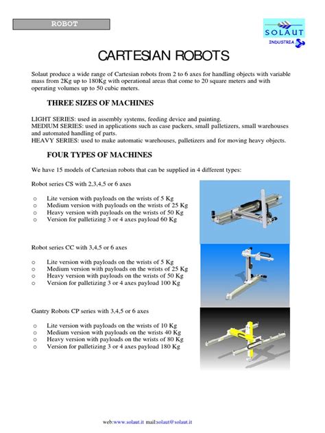 Cartesian Robots Robot Pdf Cartesian Coordinate System Electric