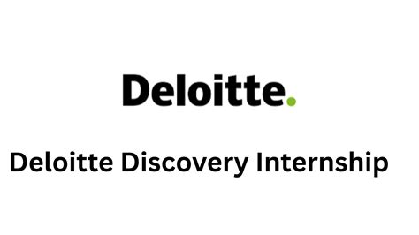 Deloitte Discovery Internship 2025 In Usa Funded Opportunity For