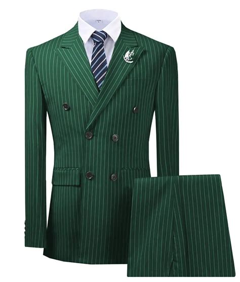 کت و شلوار مردانه Slim Fit Mens 3 قطعه عروسی Groomman Pinstripe Notched