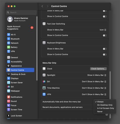 Toggle Macos Menu Bar From You Know Where