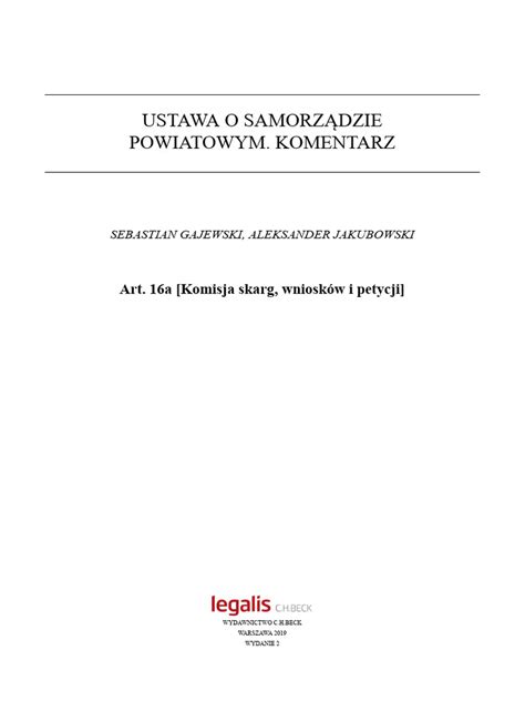 Art 16a Sampowiatu Red Gajewski Jakubowski 2019 Wyd 2 J Piecha Pdf