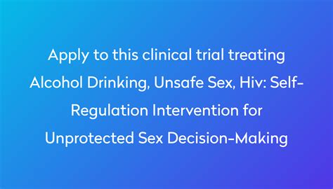Self Regulation Intervention For Unprotected Sex Decision Making Clinical Trial 2024 Power