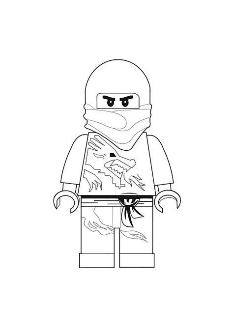 Lego Ninjago Zane In A Dragon Sweater Coloring Page