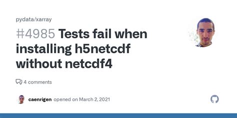 Tests Fail When Installing H5netcdf Without Netcdf4 · Issue 4985