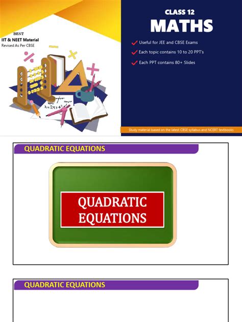 Maths Xii Quadratic Equations Sign Of The Quadratic Equations Pdf Quadratic Equation