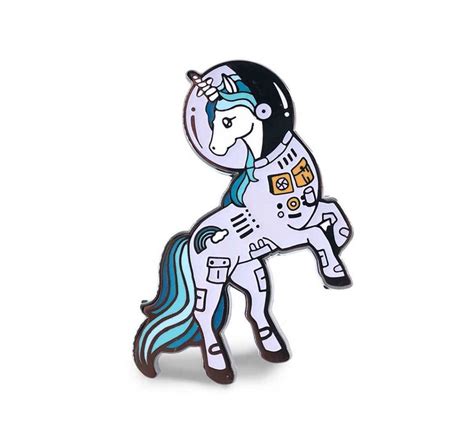 Unicorn Enamel Pin Gold Glitter Lapel Pin Astronaut Pin Etsy