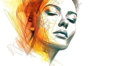 Premium Photo Drawing Of A Girl In Vector Redhead Illustration