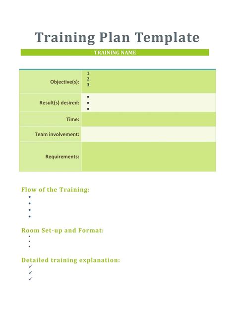 Training Plan Template In Excel