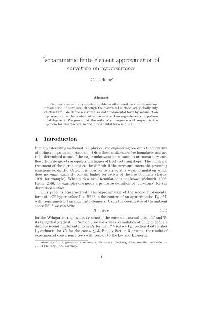 Isoparametric Finite Element Approximation Of Curvature