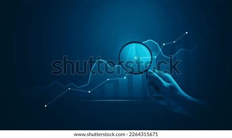 Analytics Hologram Hand Financial Chart Data Stock Illustration