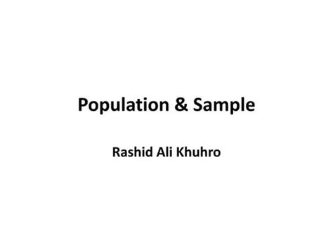Random Sampling Parameter And Statistics Sampling Distribution Of Statistics Pptx Biological