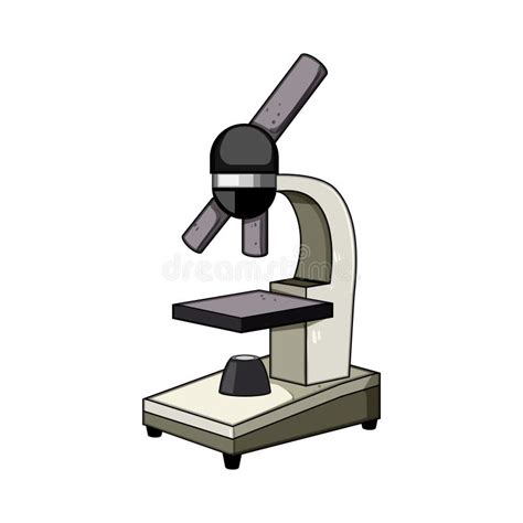 Eyepiece Microscope Cartoon Vector Illustration Stock Illustration