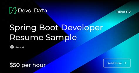 spring boot developer resume sample devsdata
