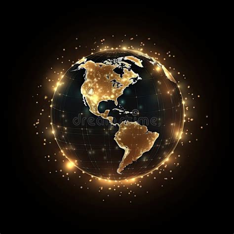 Earth Globe With Glowing Light Stock Illustration Illustration Of