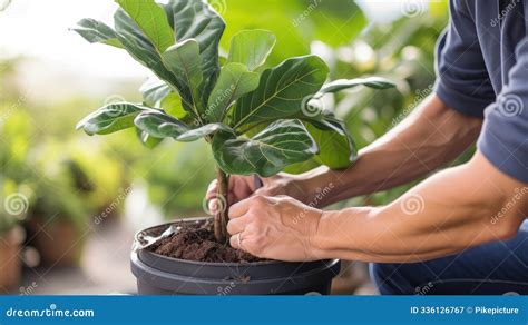 Plant Fiddle Leaf Fig Royalty Free Cartoon 336126767