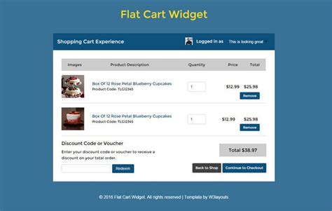 Flat Cart Widget Responsive Template W3layouts