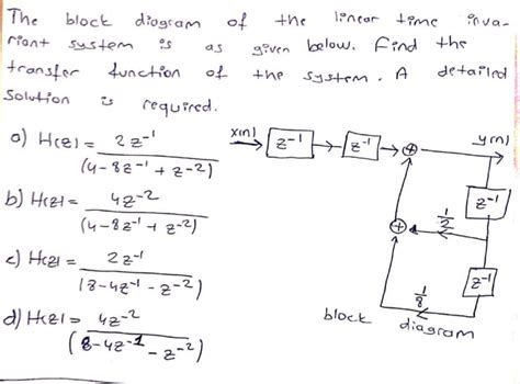 Solved The Block Diogram Of The Linear Time Invariont Sustem