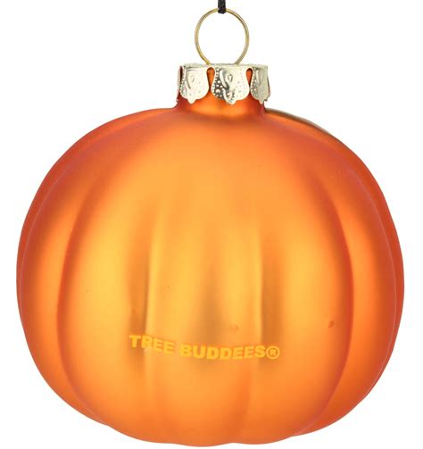Tree Buddees Jack O Lantern Pumpkin Decoration Blown Glass Ornament