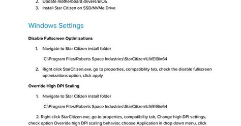 Star Citizen317 Performance Optimization Guide Album On Imgur