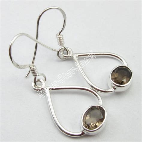 Silverstarjewel 925 Pure Silver Latest Style Jewelry Earrings Brown