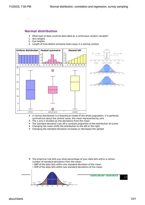 solution normal distribution correlation and regression survey