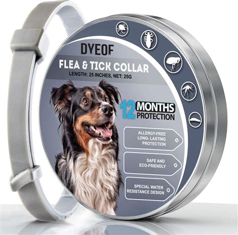 Dyeof Flea Tick Collar For Dogs 12 Months Protection Hypoallergenic