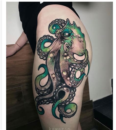 Octopus Lovin Octopus Tattoos For Women Leg Green Octopus Tattoo